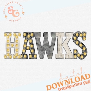 Mascot Png for School HAWKS Neutral Marquee Digital Design, Instant ...
