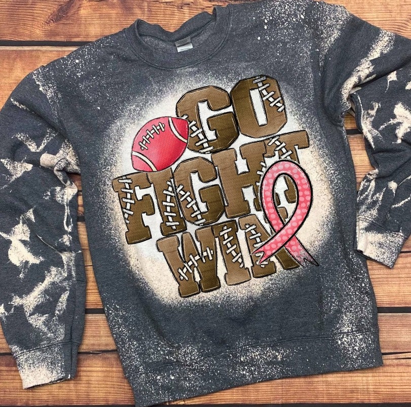 Go Fight Win Football Pink Ribbon Pink Out Digital - Etsy