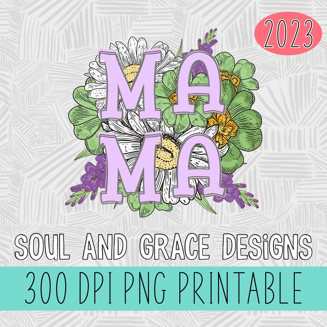 Mama Daisies and Lilacs Digital Design - Mother's Day Floral Clip Art - INSTANT DOWNLOAD - PNG ...