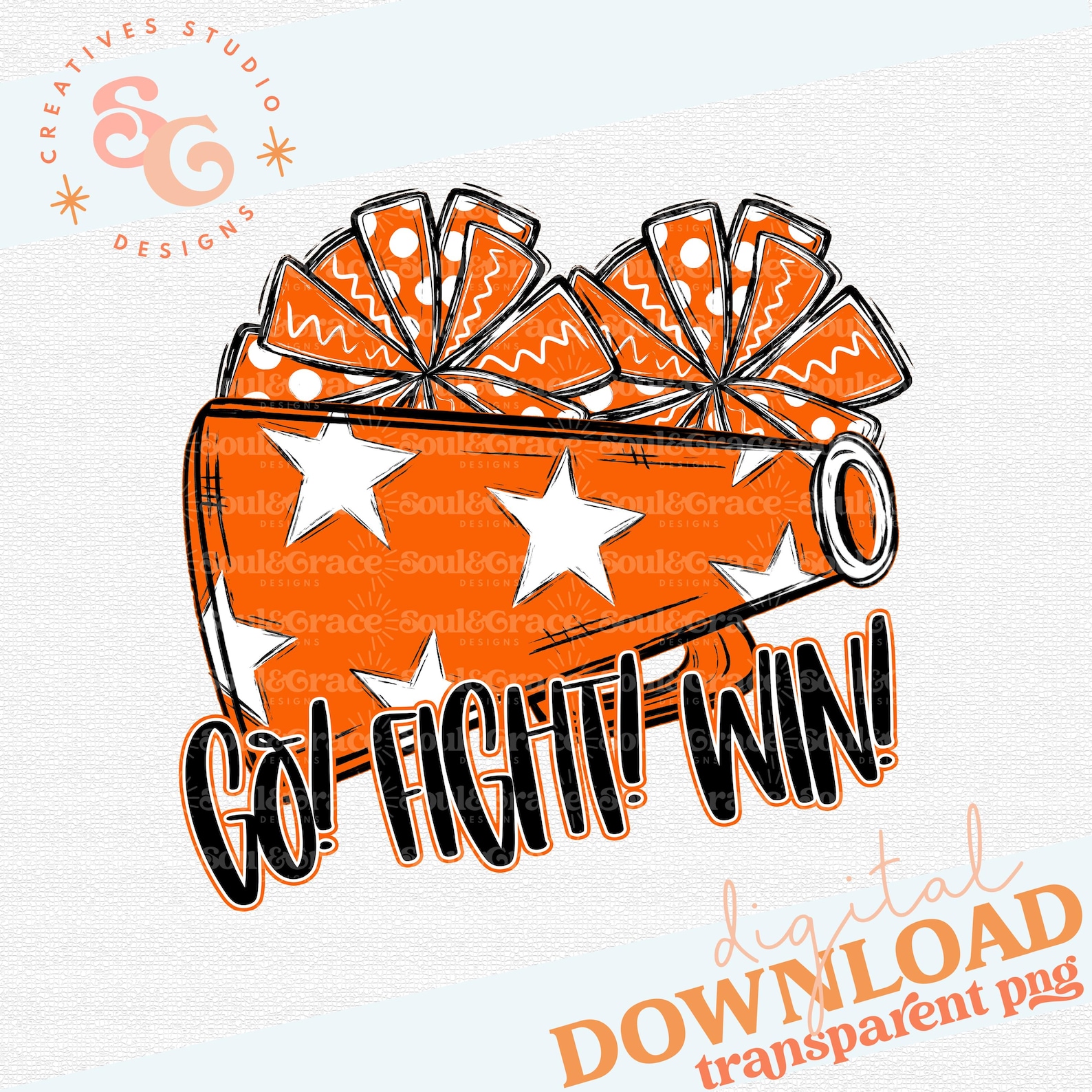 Cheer Team Png for Girls, Go Fight Win Sublimation Png for Bags, Back ...