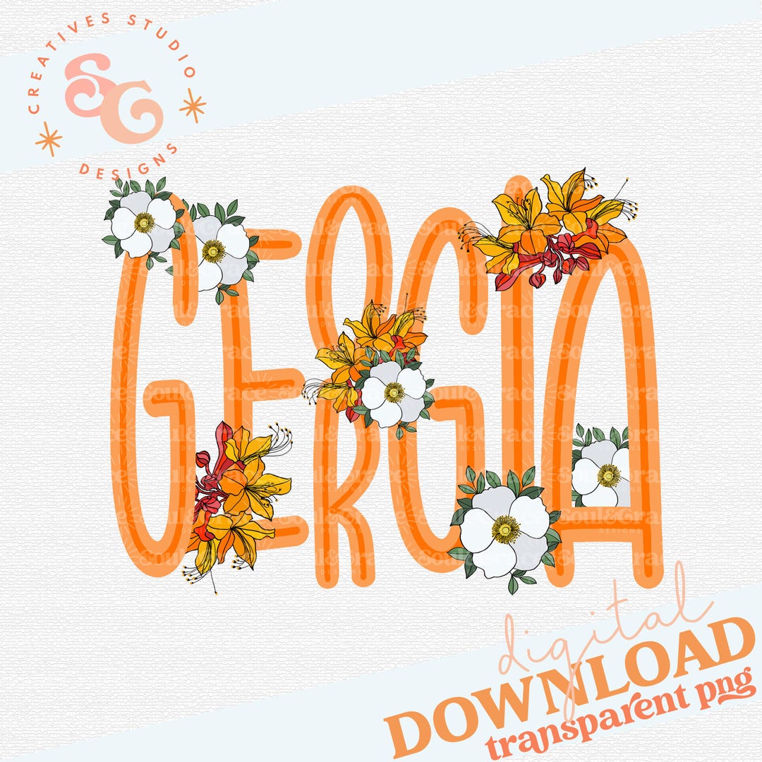 Georgia Png Designs for Tshirts DIGITAL DOWNLOAD, Native Azalea Georgia ...
