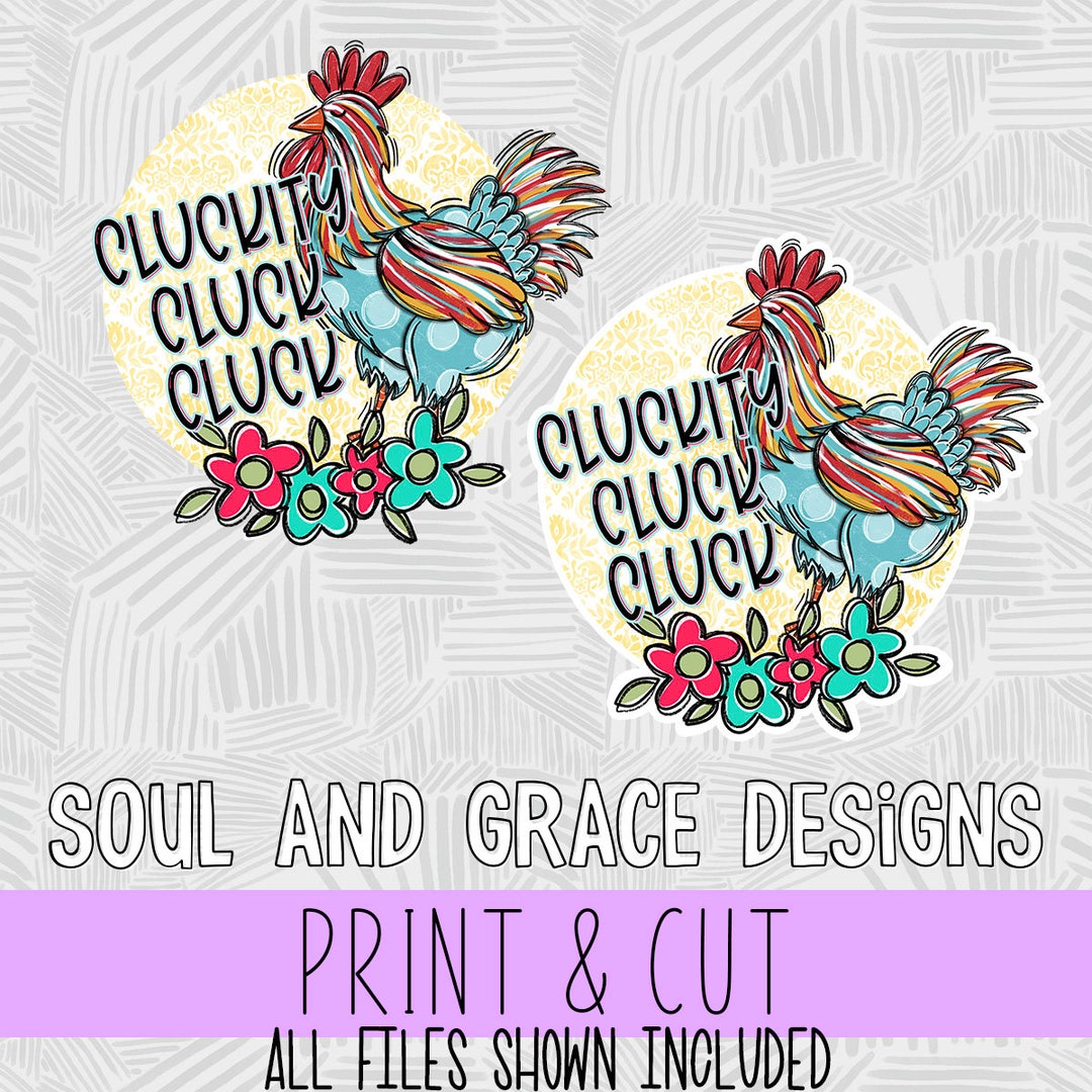 Cluckity Cluck Cluck Cute Chicken Png for Stickers, Colorful Rooster ...