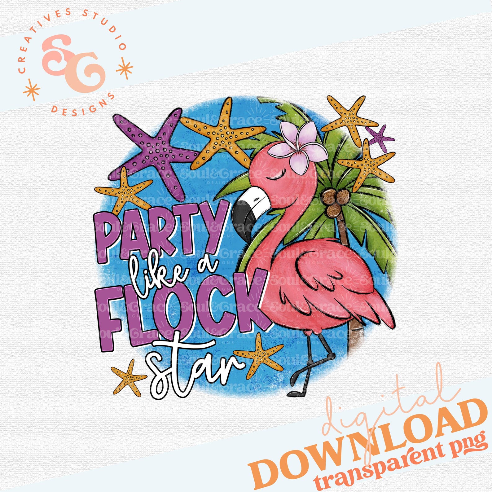 Party Like a Flock Star Png Files for Door Signs, Tropical Png for ...