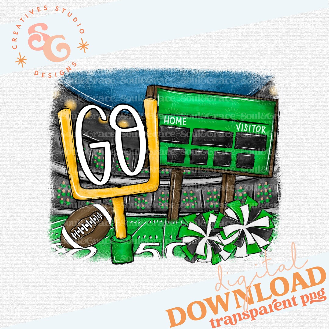 Go Stadium GREEN Digital Design, INSTANT DOWNLOAD, Png Printable ...