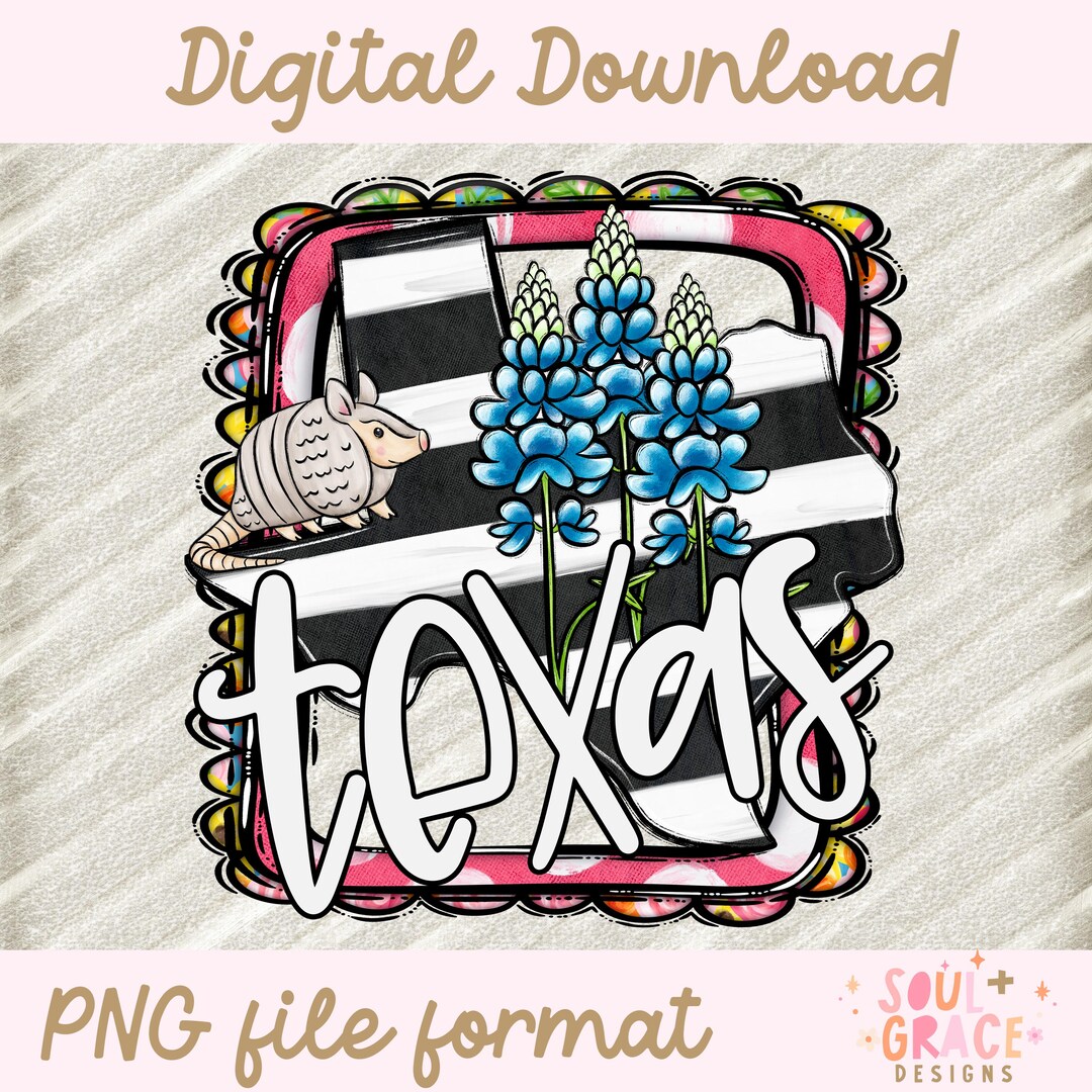 Cute Texas Sublimation Designs for Air Fresheners, Texas Bluebonnet ...