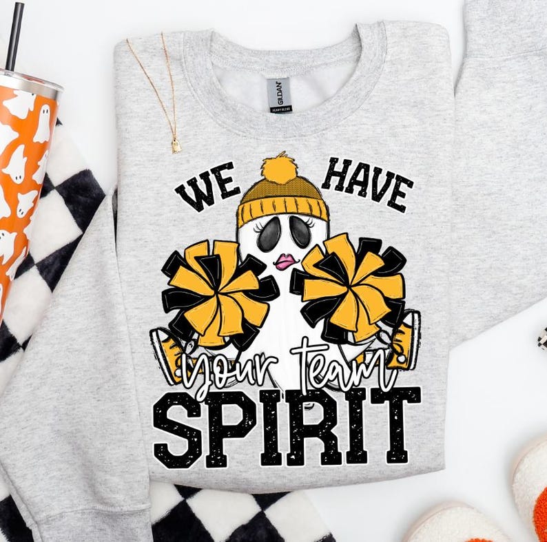 We Have Spirit Ghost Cheerleader Png for Shirts Halloween Cheer Squad ...