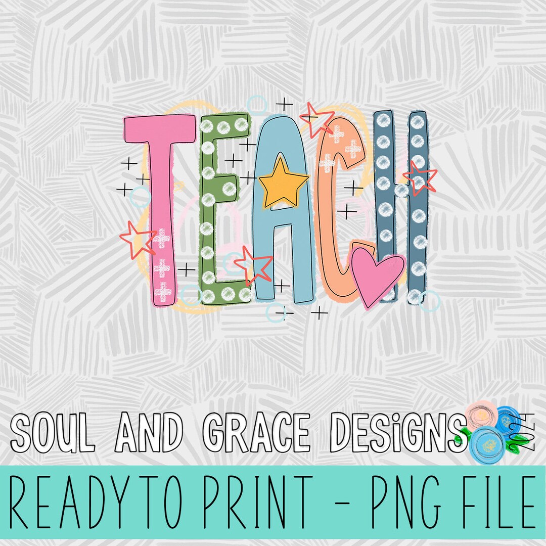 Teach Png Designs Trendy Png for Shirt INSTANT DOWNLOAD, Back to School ...