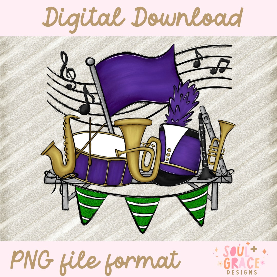 Png for Band Tee, Marching Band Flags Blue Digital Design INSTANT ...