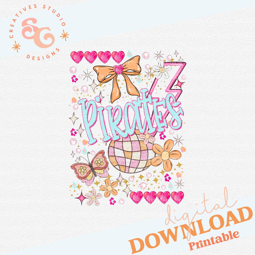 Preppy Mascots PIRATES Digital Design, INSTANT DOWNLOAD, Png Printable ...