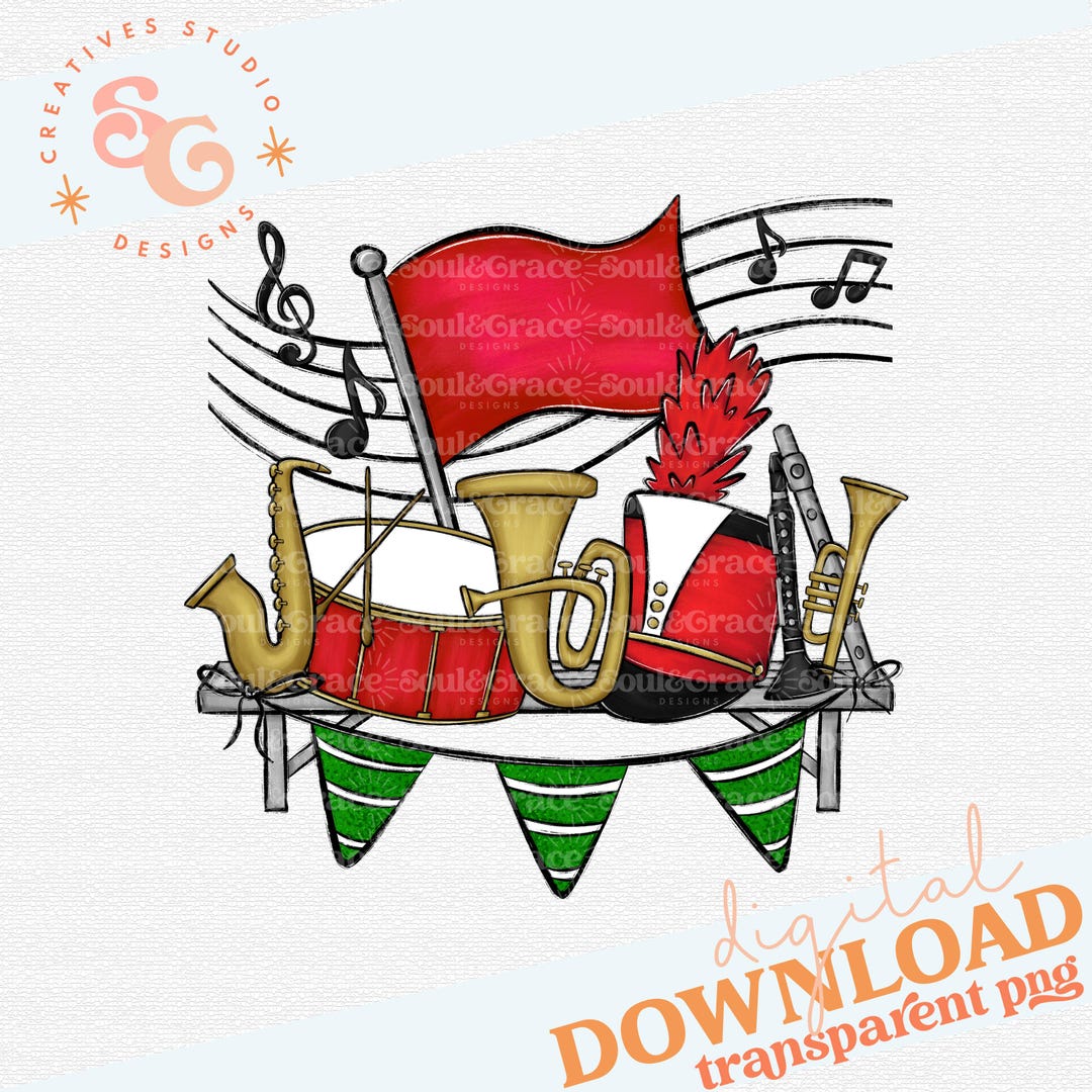 Png for Band Tee, Marching Band Flags Red Digital Design, INSTANT ...