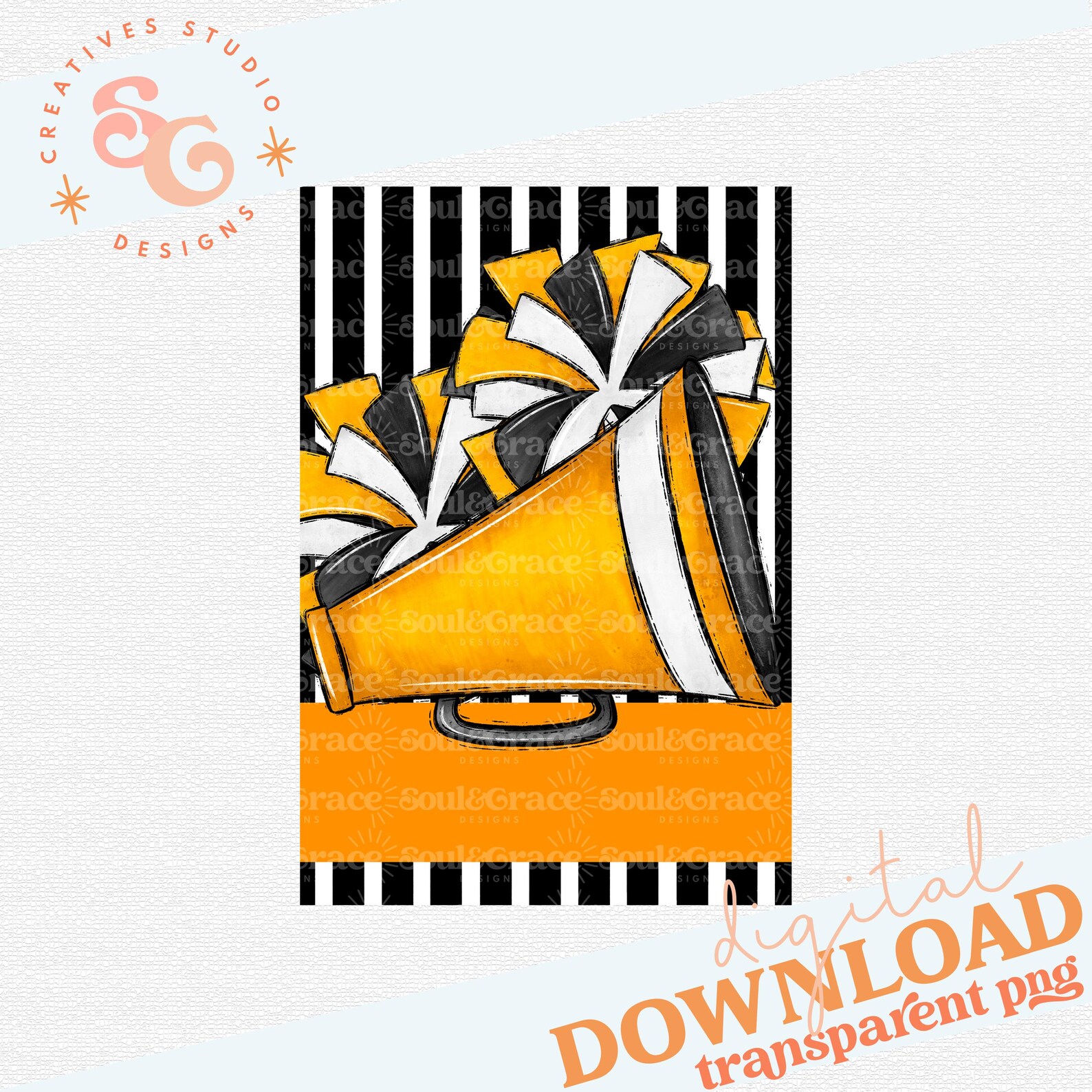 Cheer Garden Flags YELLOW Digital Design, INSTANT DOWNLOAD, Png ...