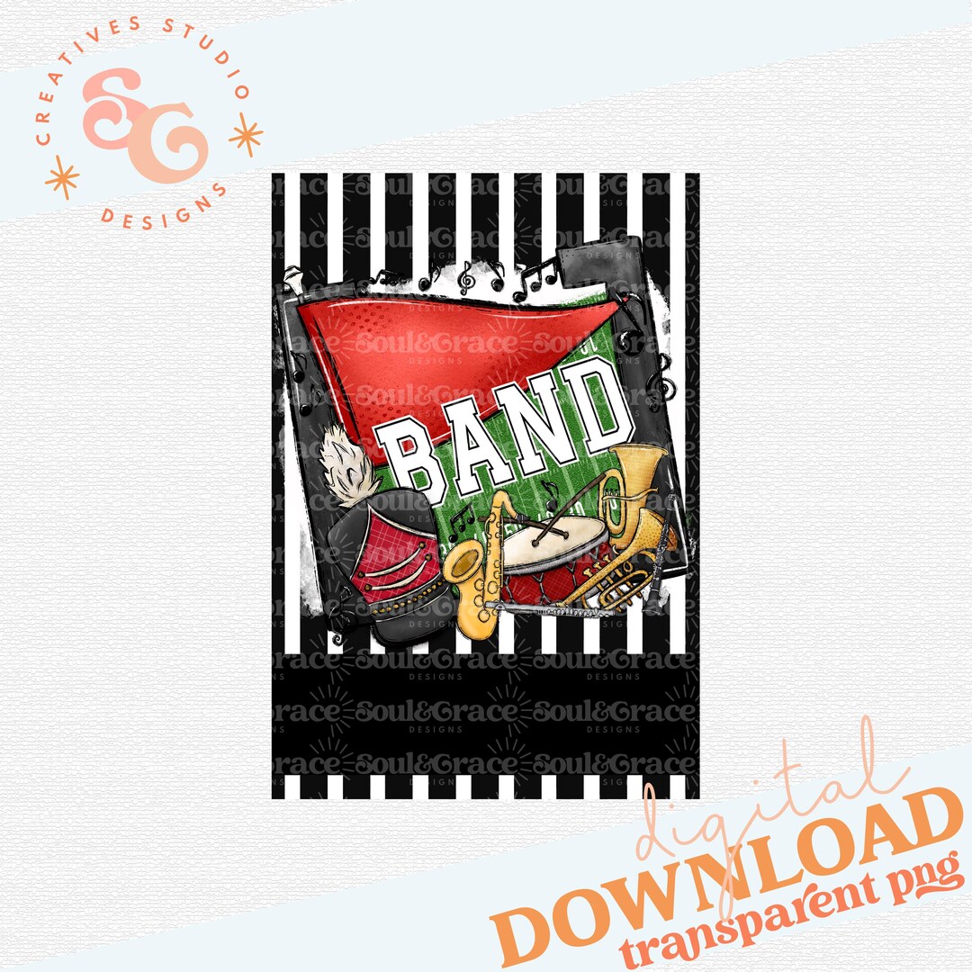 Band Flags Red Digital Design, Red and Black Band Png Clip Art , Band ...