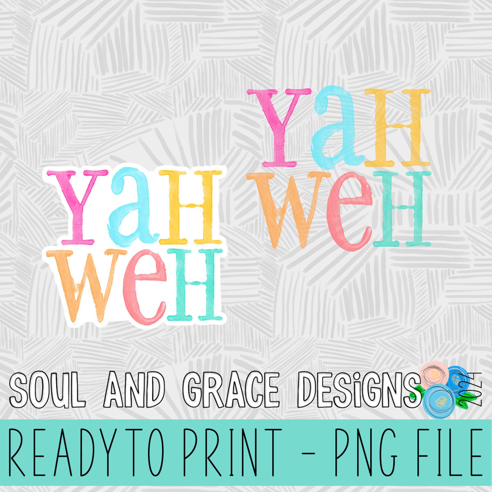 Yah Weh Png for Decals Christian Design for Pillow Watercolor Yahweh ...