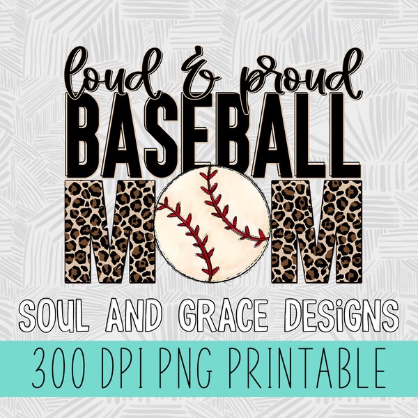 Loud Proud Baseball Mom Png Etsy
