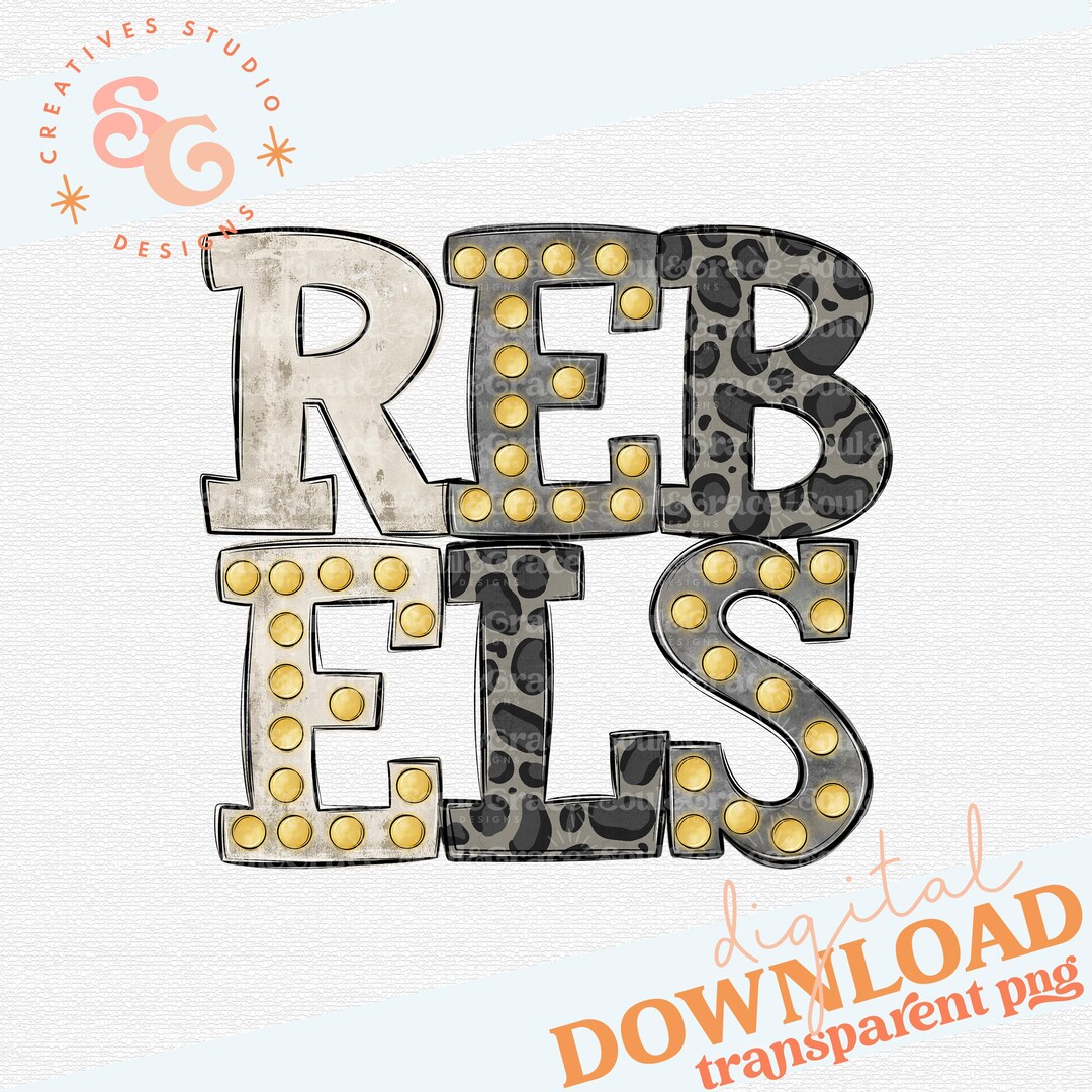 Mascot Png for School REBELS Neutral Marquee Digital Design , Instant ...
