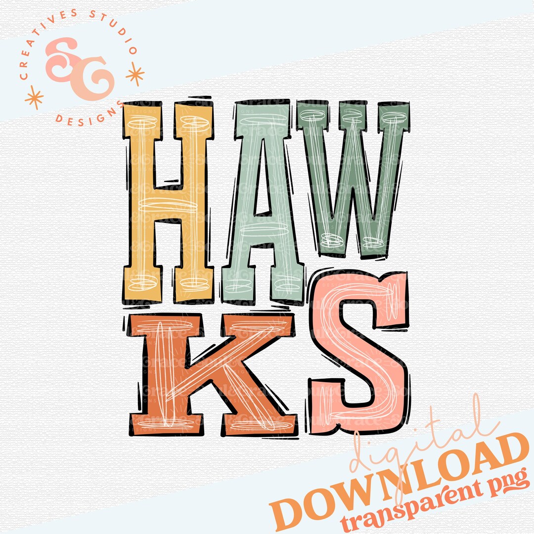 Mascot Png for School Spirit Boho Sports Hawks Digital Design, Instant ...