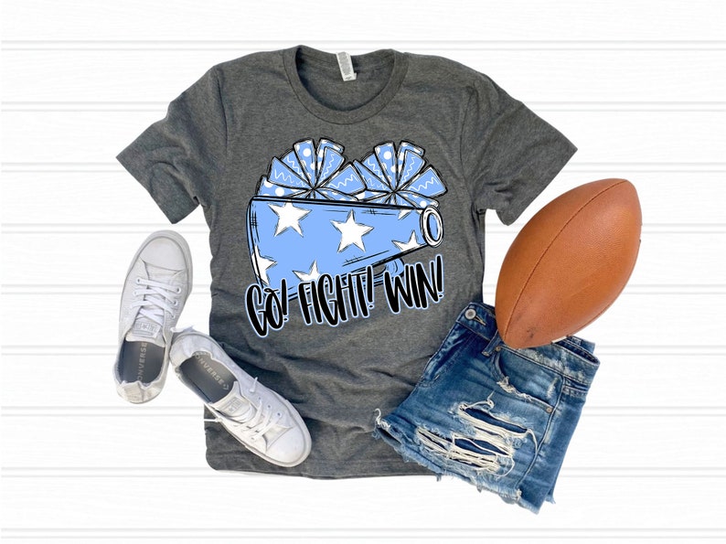 Go Fight Win COLUMBIA Blue Cheerleader Png for Shirts INSTANT DOWNLOAD ...