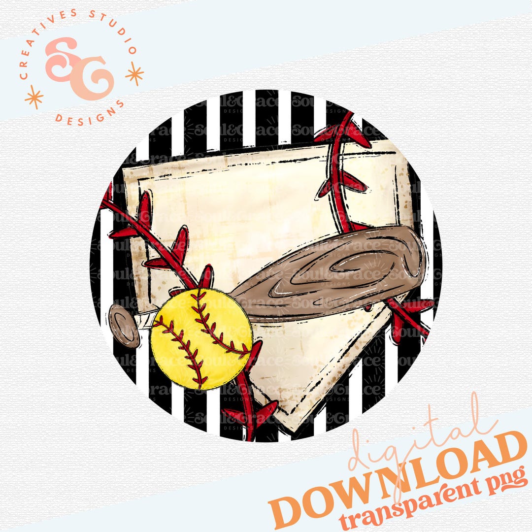 Softball Neutral Bag Tag Ornament Digital Design, INSTANT DOWNLOAD, PNG ...
