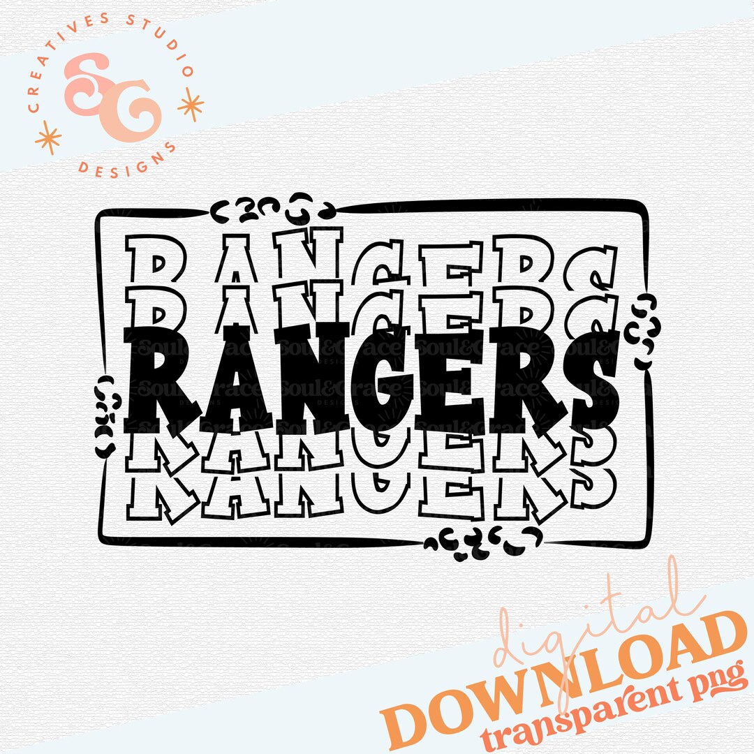 STACKED MASCOTS Rangers, Png for School Teams, Spirit Wear, Booster ...