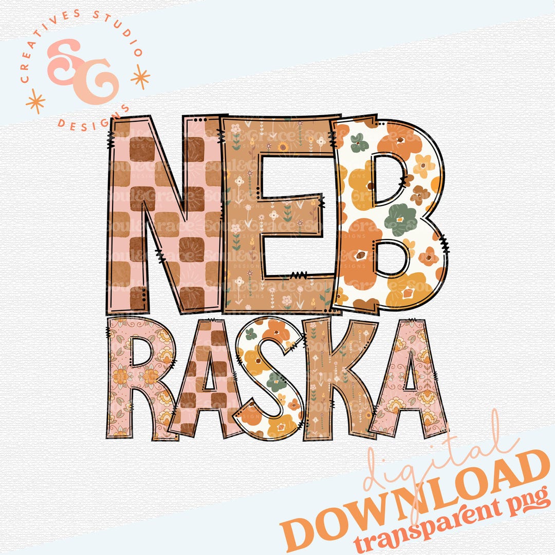 Nebraska Png Files for Womens Shirts, Boho Checkered Png for Patches ...