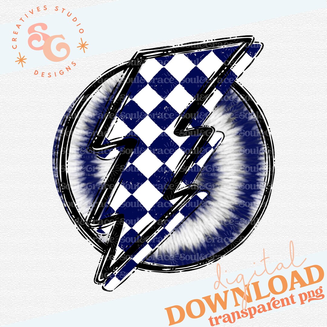 Doodle Bolt and Tie Dye Navy White Checkered Digital Design , INSTANT ...