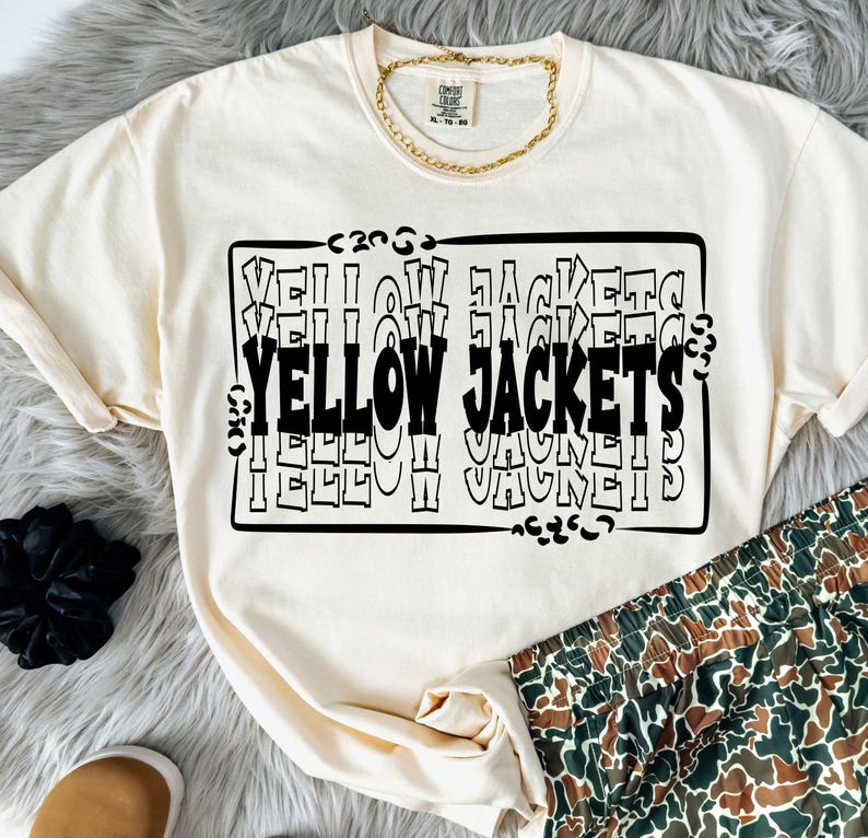 STACKED MASCOTS Yellow Jackets, Png for School Teams, Spirit Wear ...