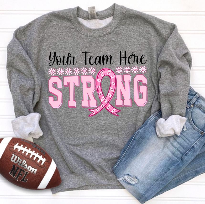 Pink Awareness Ribbon Strong, Breast Cancer Awareness, Pink Out Team ...