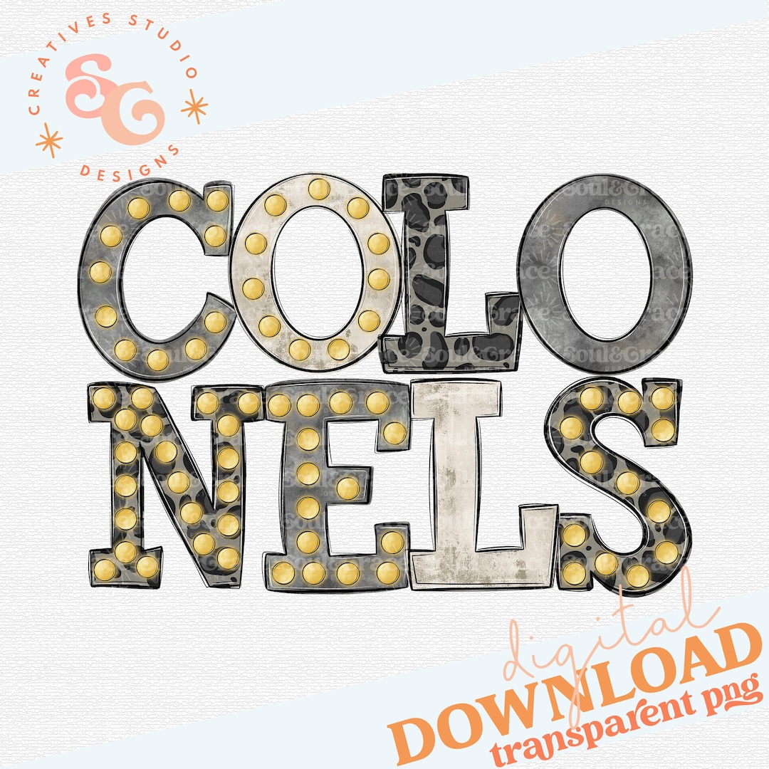 Mascot Png for School COLONELS Neutral Marquee Digital Design, Instant ...