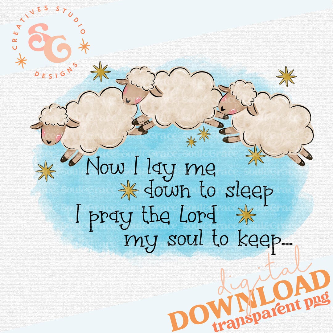 Goodnight Prayer Digital Design , Spring Pattern, INSTANT DOWNLOAD, PNG ...