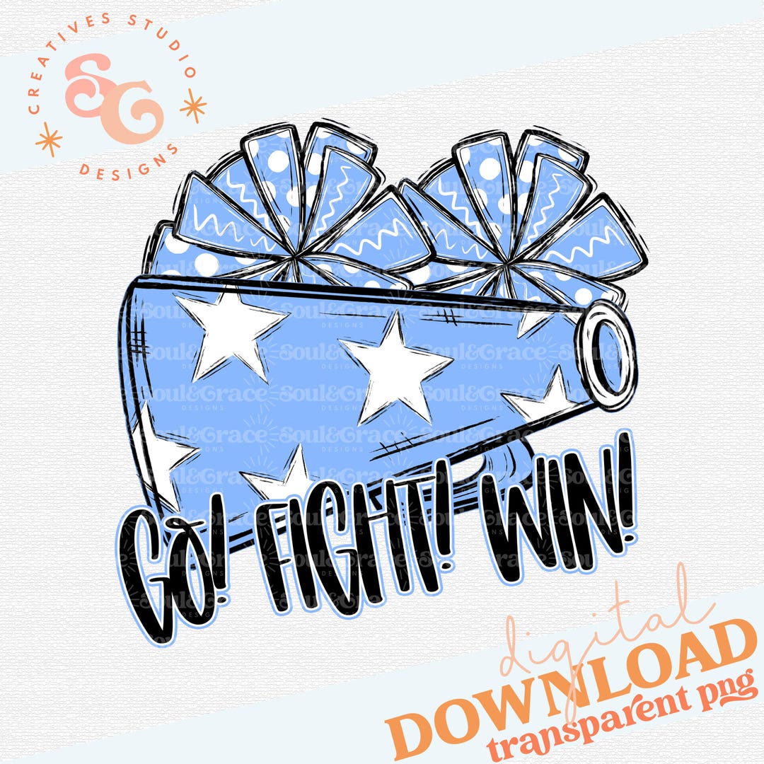 Go Fight Win COLUMBIA Blue Cheerleader Png for Shirts INSTANT DOWNLOAD ...