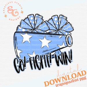 Go Fight Win COLUMBIA Blue Cheerleader Png for Shirts INSTANT DOWNLOAD ...