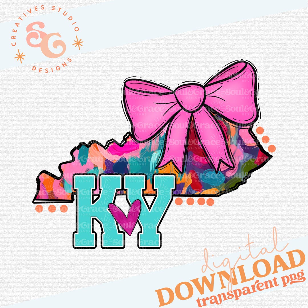 Watercolor Floral Kentucky Png Files for Pillows DIGITAL DOWNLOAD, Pink ...