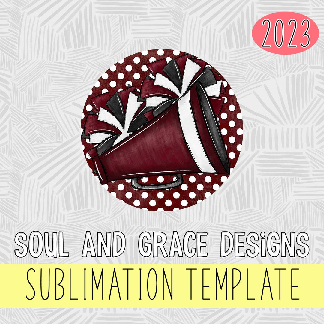 Cheer Pom and Megaphone MAROON Digital Design INSTANT DOWNLOAD Png ...