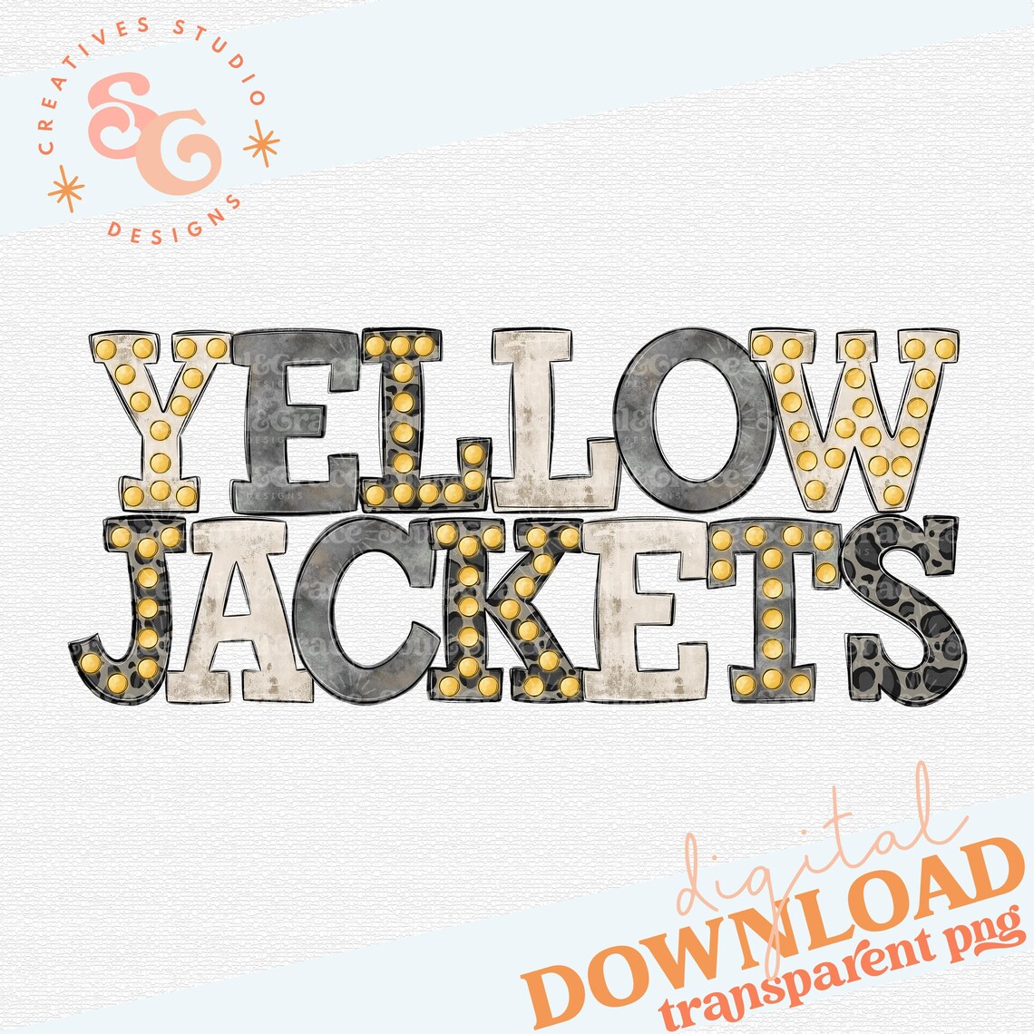 Mascot Png for School YELLOW JACKETS Neutral Marquee Digital Design ...