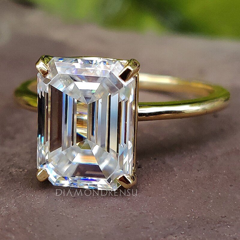 Emerald Cut Engagement Ring - Etsy