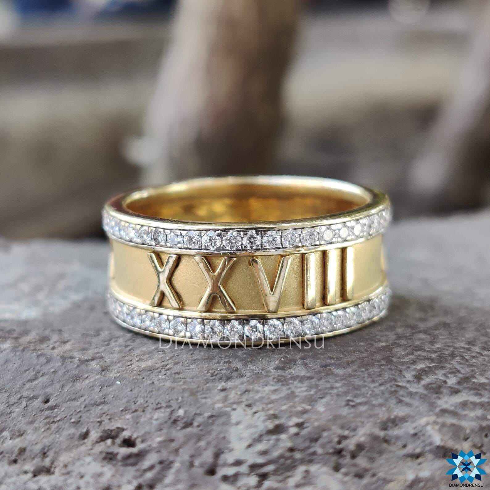Personalized Roman Letter Men's Wedding Band 1.30 MM - Etsy