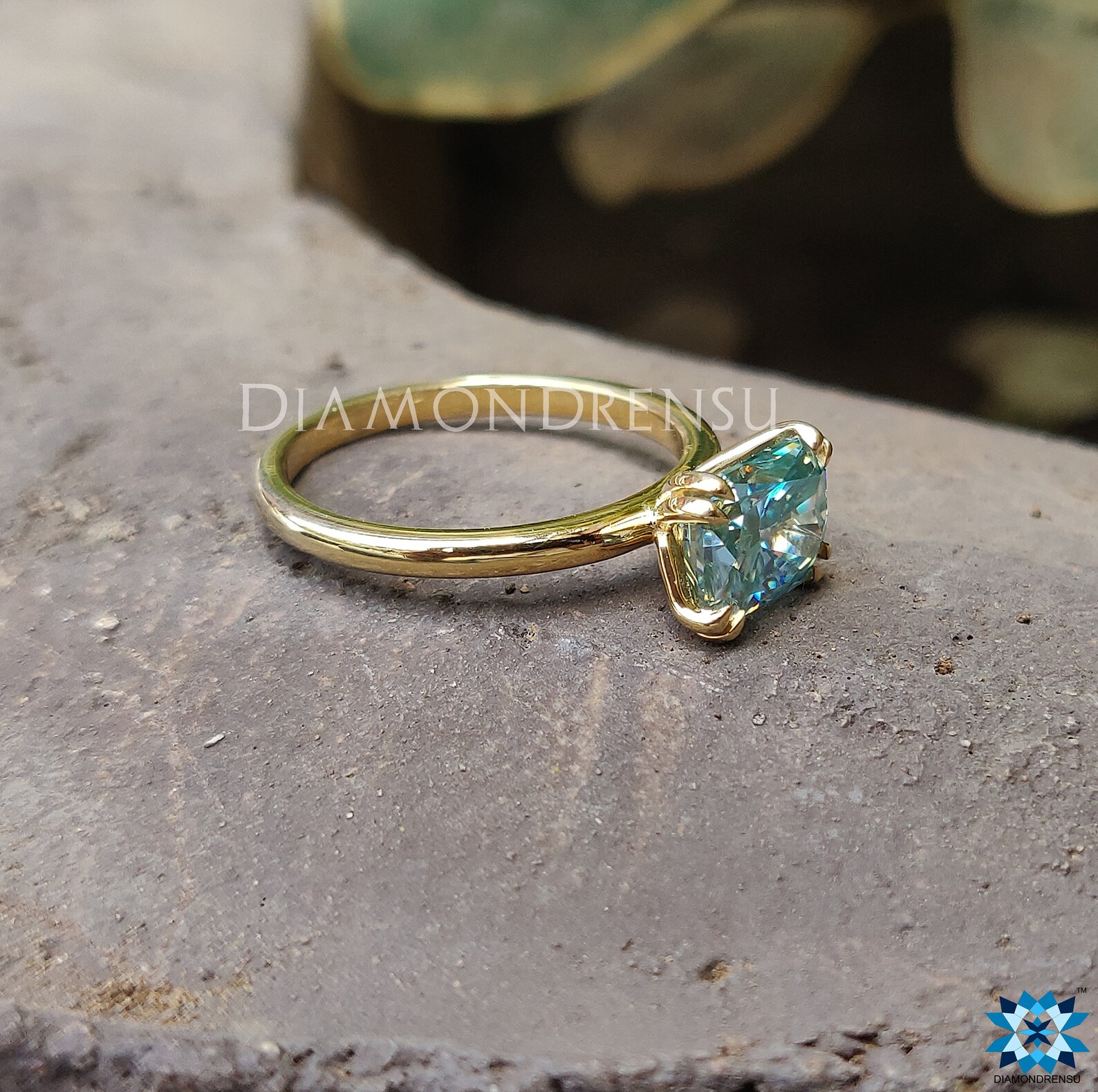 Amazing East to West Radiant Ring Double Claw Prong Ring | Etsy