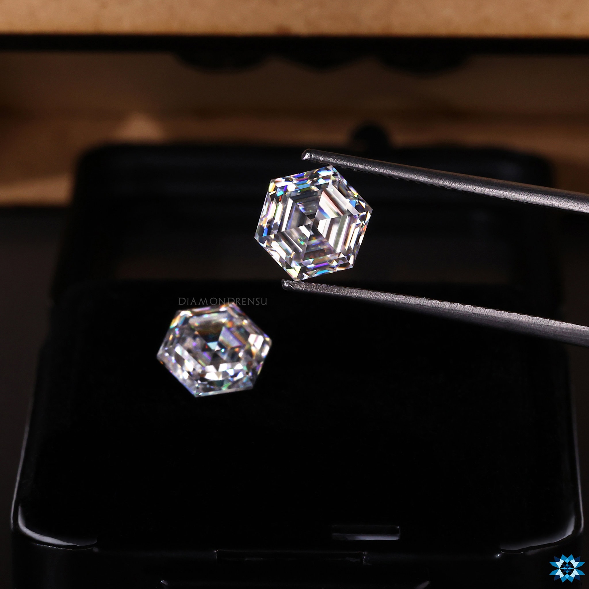 0.50 to 4.0 TW Hexagon Cut Moissanite, Step Cut Loose Moissanite, Best ...