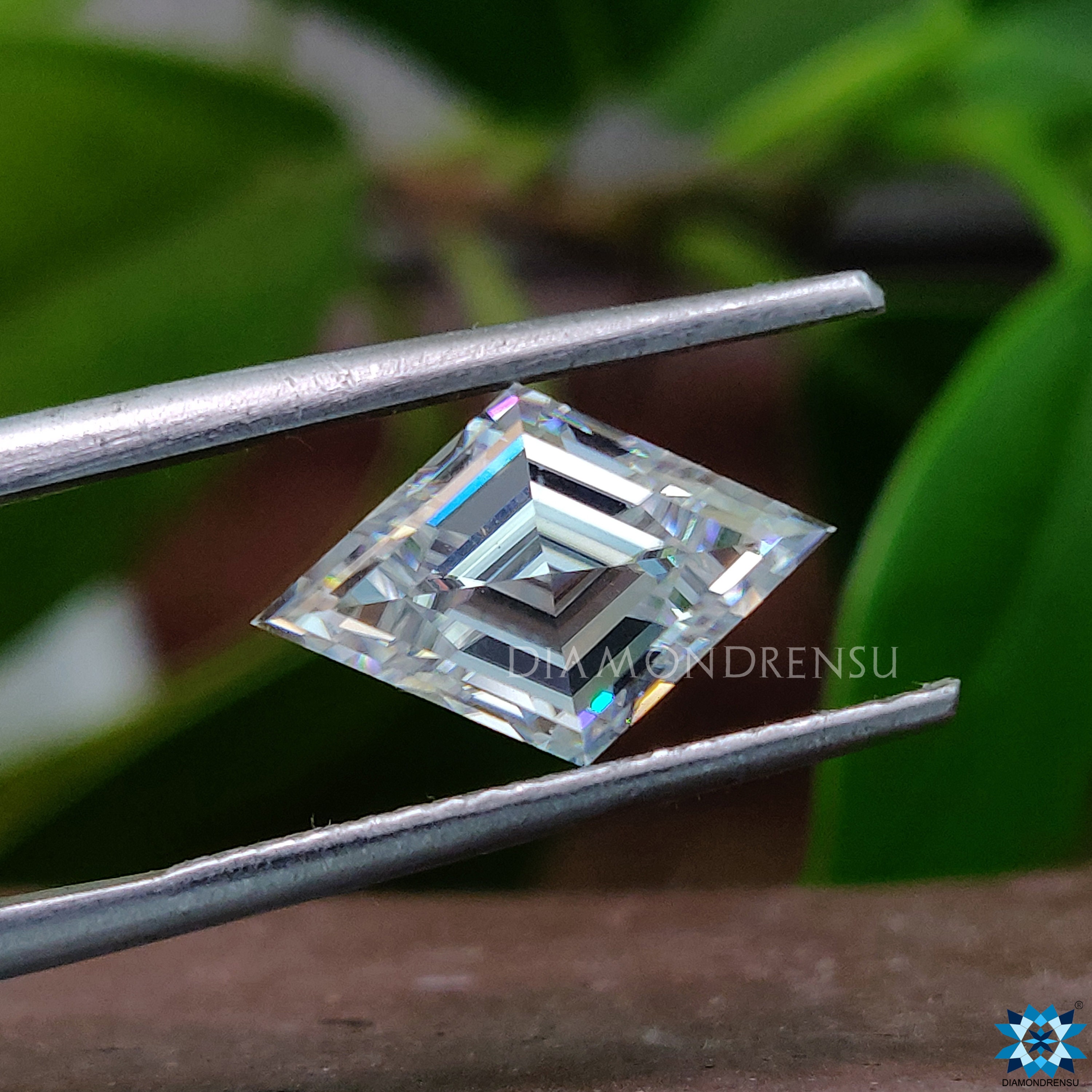 Stunning 2.23 CT Lozenge Cut Colorless Handcrafted Loose Moissanite for ...