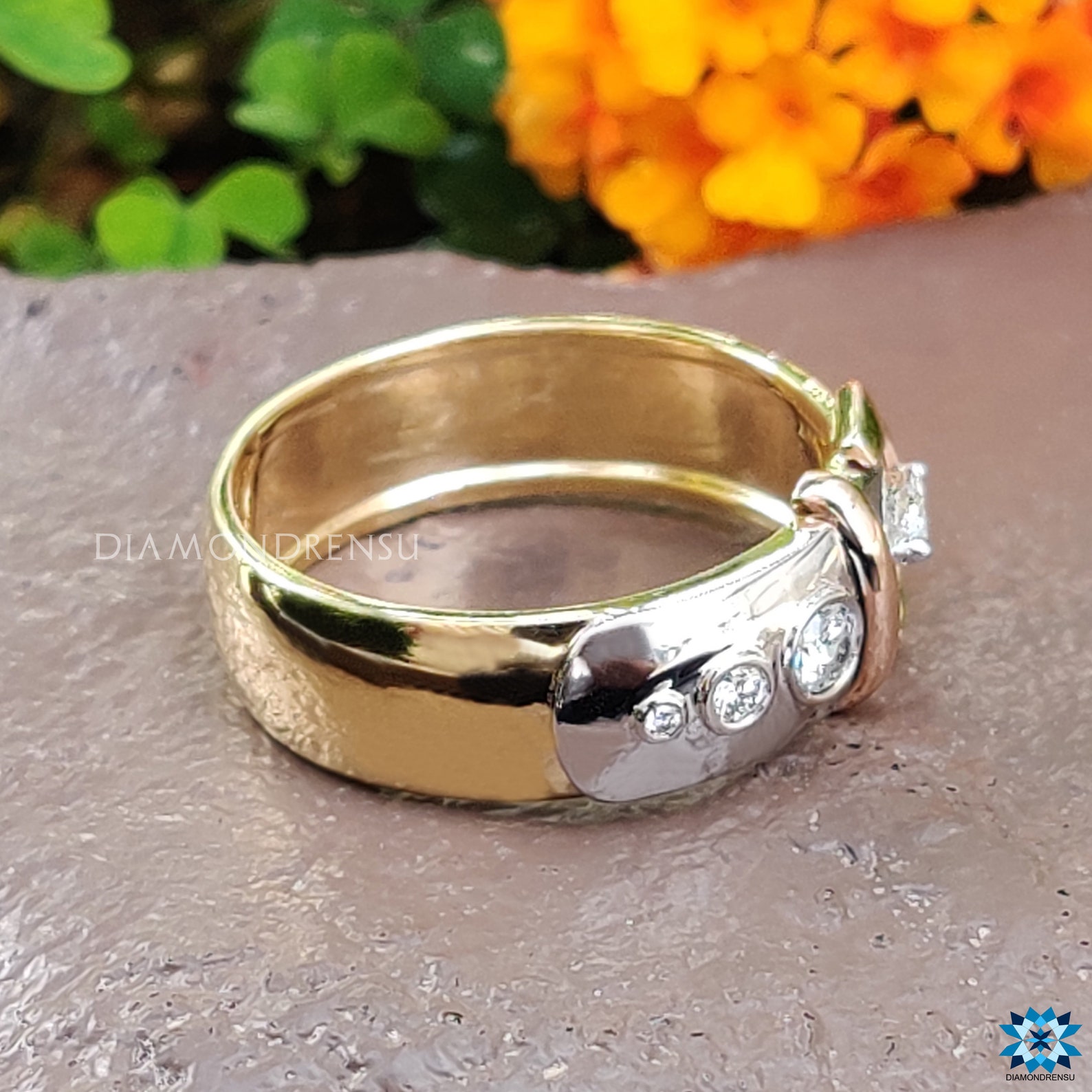 Natural Diamond Belt Buckle Wedding Band 0.27 TW Marquise Cut - Etsy
