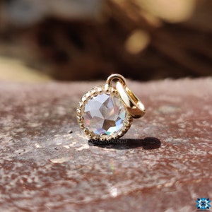 Antique Rose Cut Pendant, 1.07 CT Round Rose Cut Colorless Moissanite ...