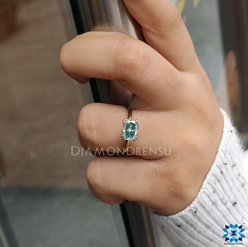 Amazing East to West Radiant Ring Double Claw Prong Ring | Etsy