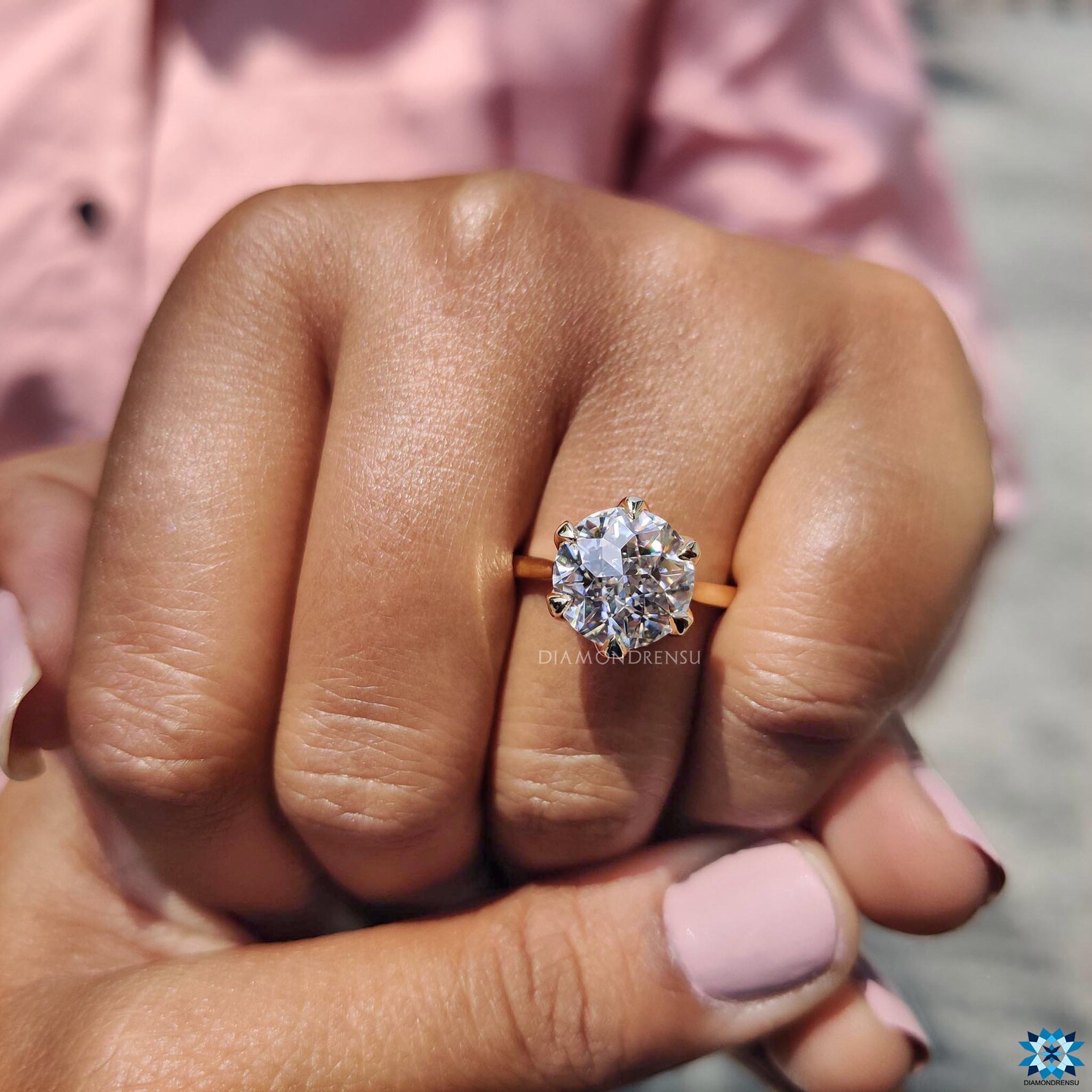 Solitaire Engagement Ring, Jubilee Cut Moissanite Ring, Antique 4.31 CT ...