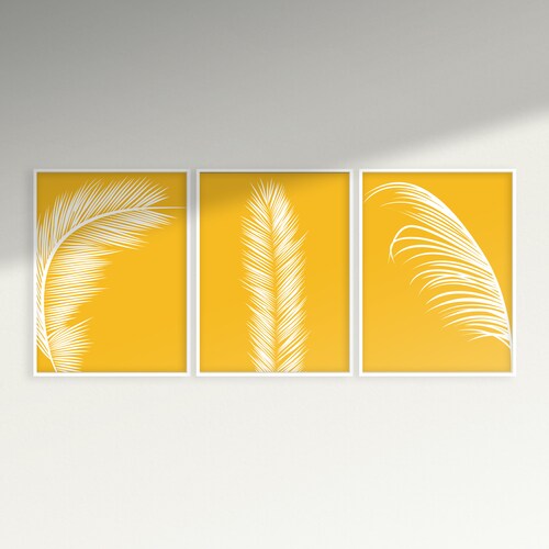 Set of 3 Mustard Art Prints Mustard Wall Art Yellow Wall - Etsy