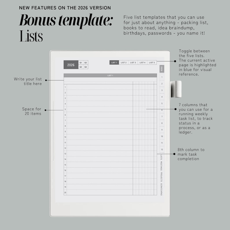 Daily Planner & Life Book for Supernote Manta and Nomad, Techonichi ...