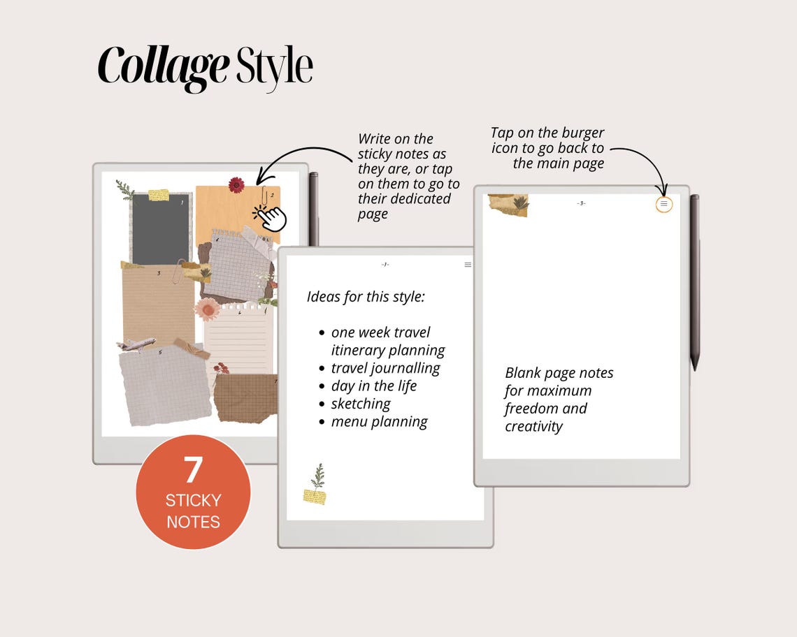 Tracing Sticky Notes Digital Template for Remarkable Paper Pro, Post It ...