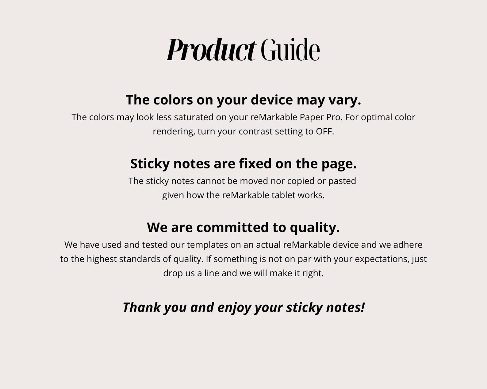 Tracing Sticky Notes Digital Template for Remarkable Paper Pro, Post It ...