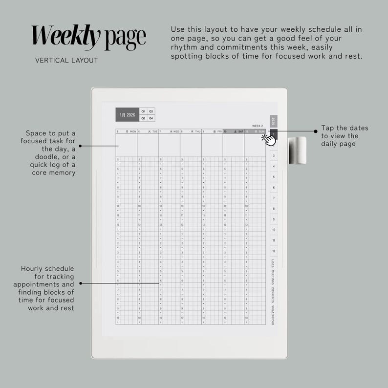 Daily Planner & Life Book for Supernote Manta and Nomad, Techonichi ...