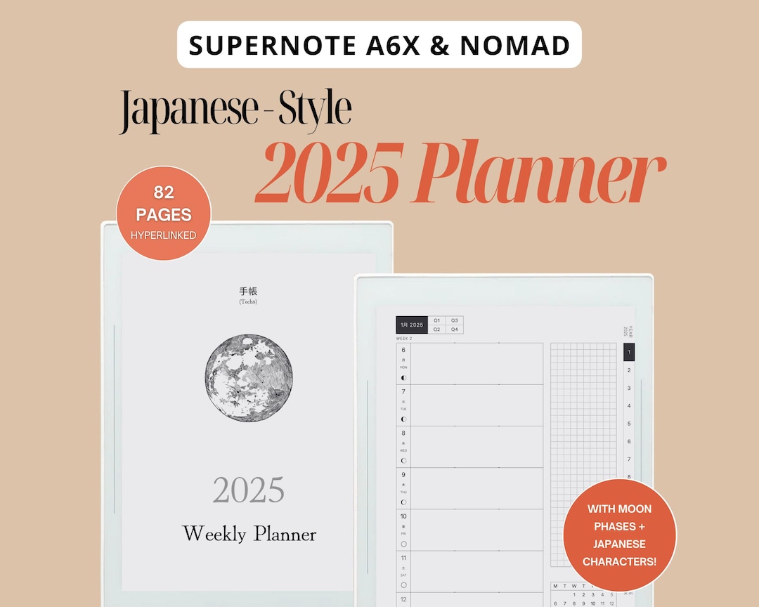 Digital Planner 2025, Supernote A6X and Supernote Nomad Template ...