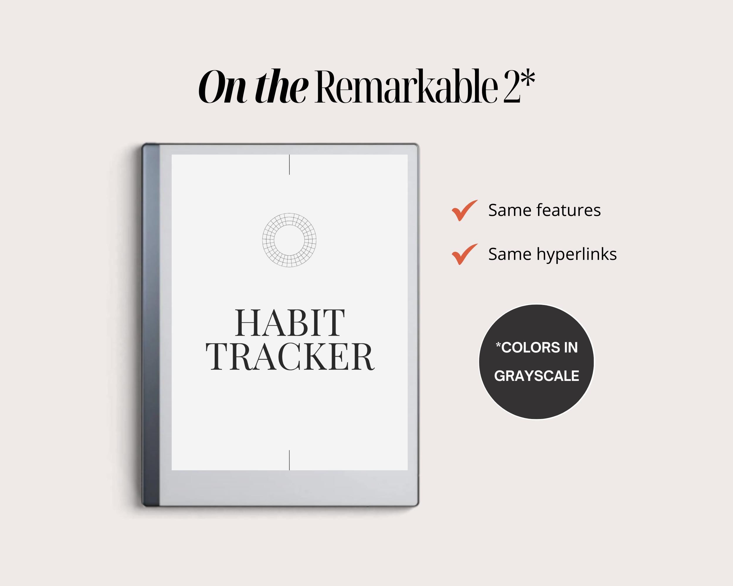 Habit Tracker Template for Remarkable Paper Pro and Remarkable 2, Daily ...